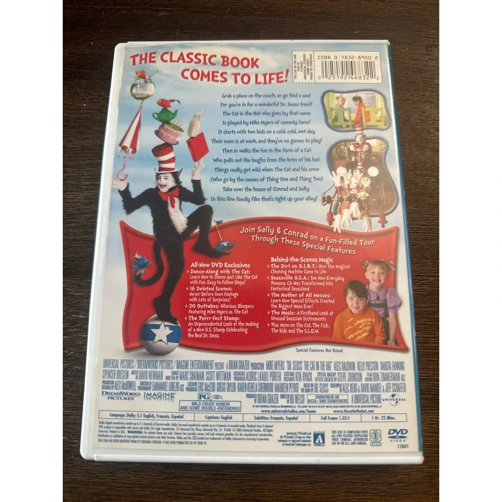 Media | The Cat In The Hat Dvd Mike Myers Dr Seuss Full Screen Live ...